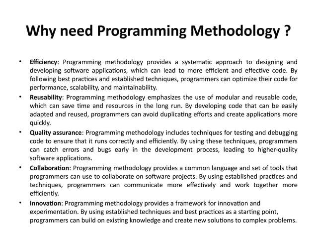 Structured programming & Programming methodologies.pptx | Programming Languages | Computing
