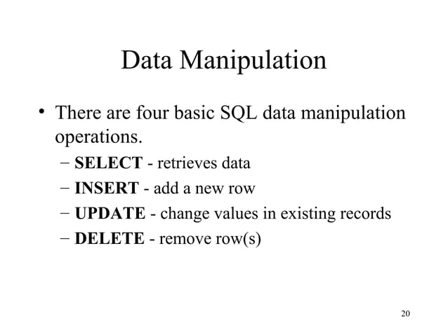 Structured query language | PPT
