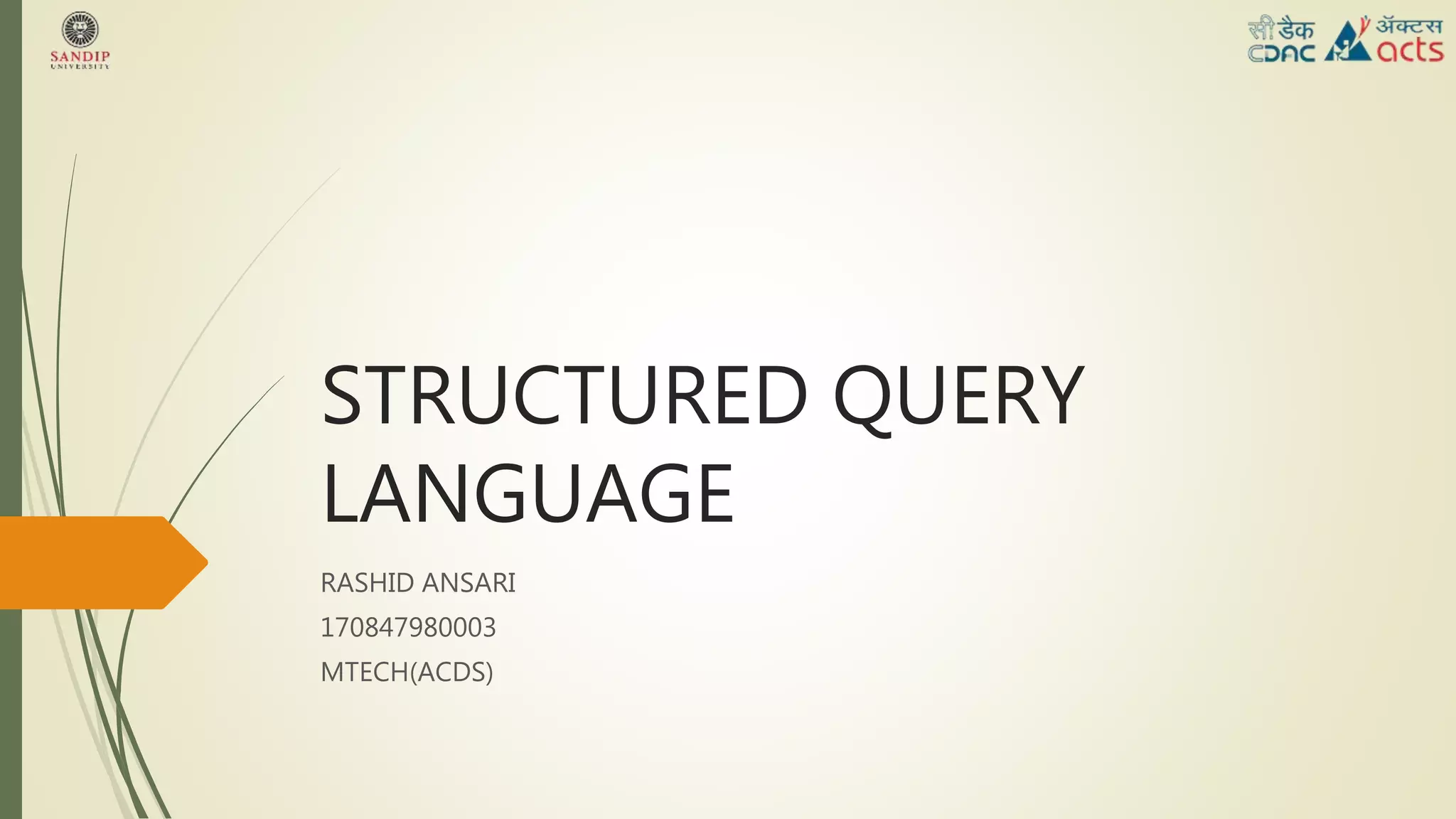 Structured query language | PPTX