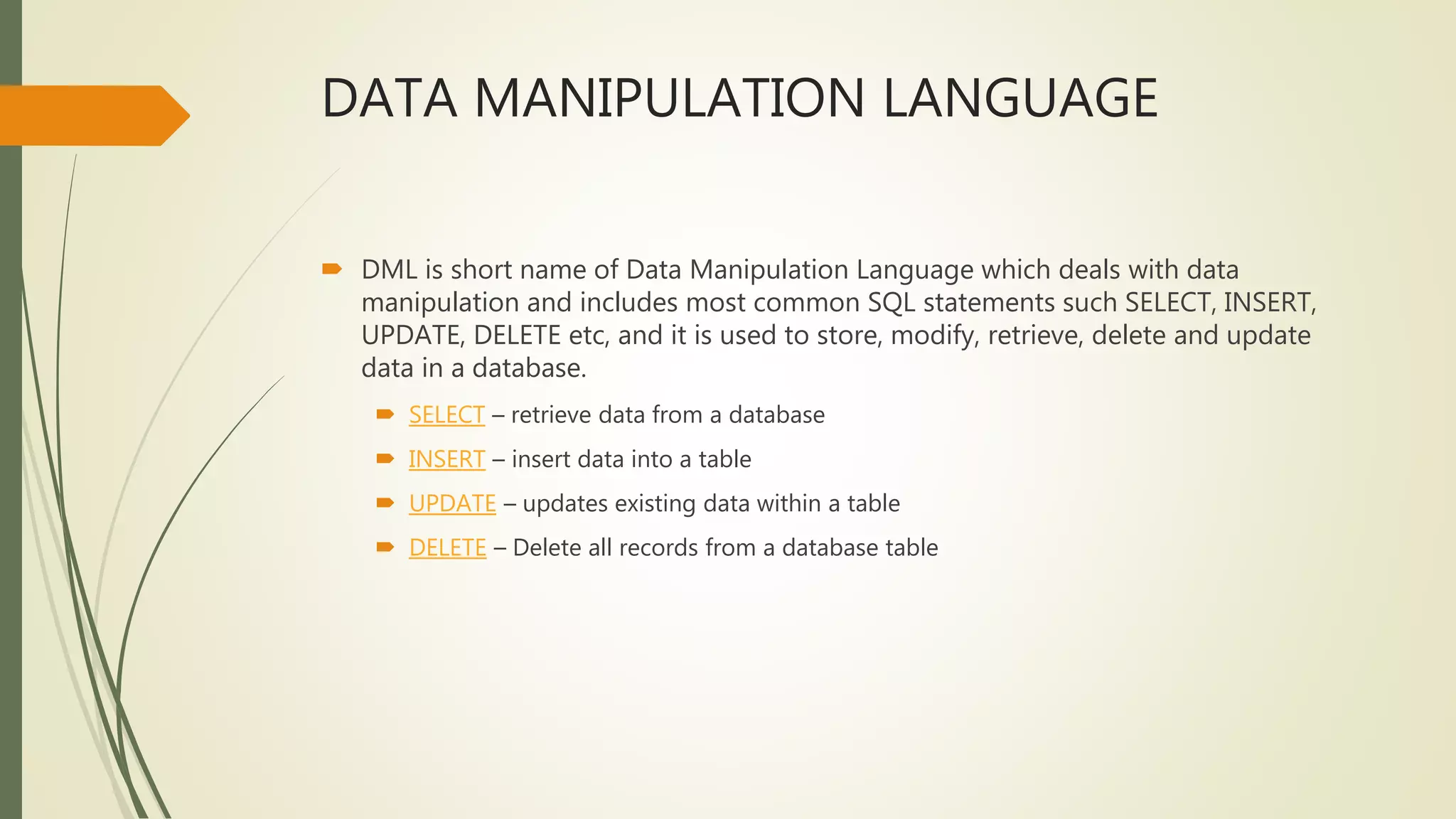 Structured query language | PPTX