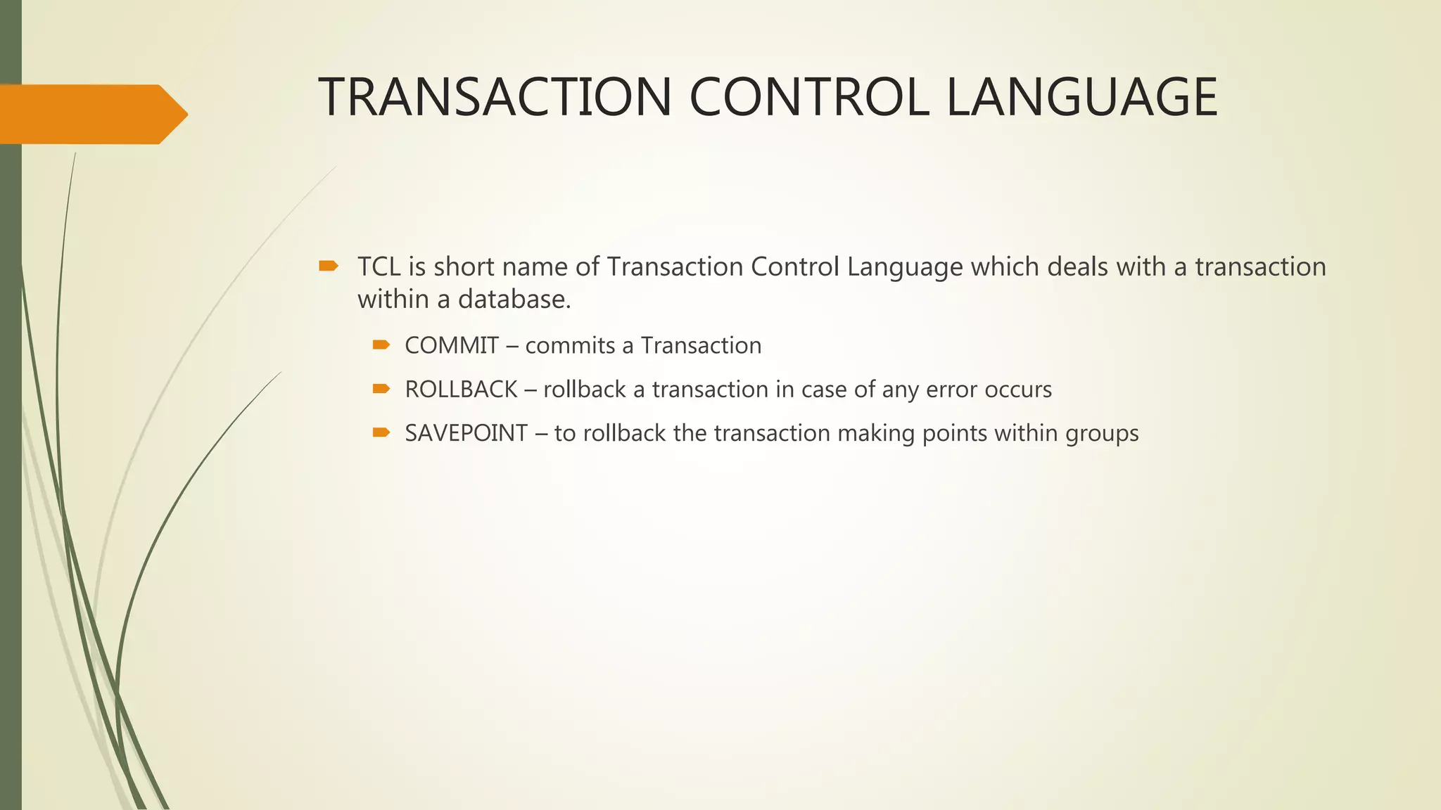 Structured query language | PPTX