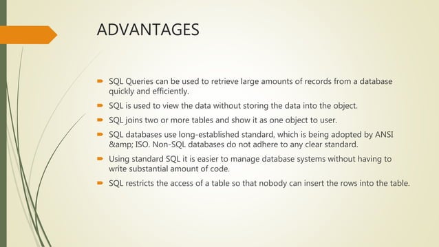 Structured query language | PPTX | Databases | Computer Software and ...