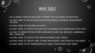 Structured Query Language -SQL | PPT