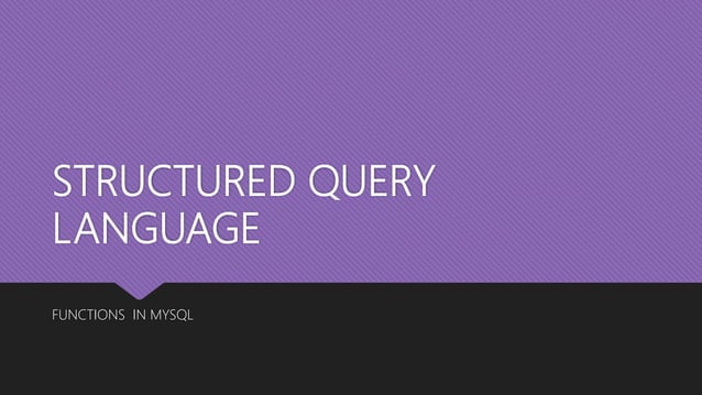 Structured query language functions | PPTX