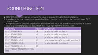 Structured query language functions | PPTX