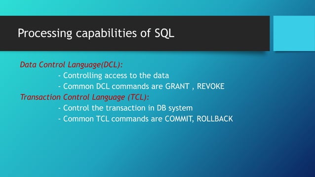 Structured query language(sql)ppt | PPTX | Databases | Computer ...