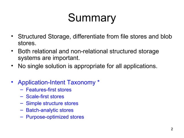 The World of Structured Storage System | PPT
