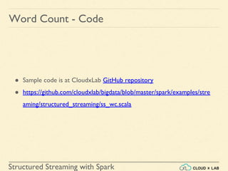 Introduction to Structured Streaming | Big Data Hadoop Spark Tutorial | CloudxLab | PPT