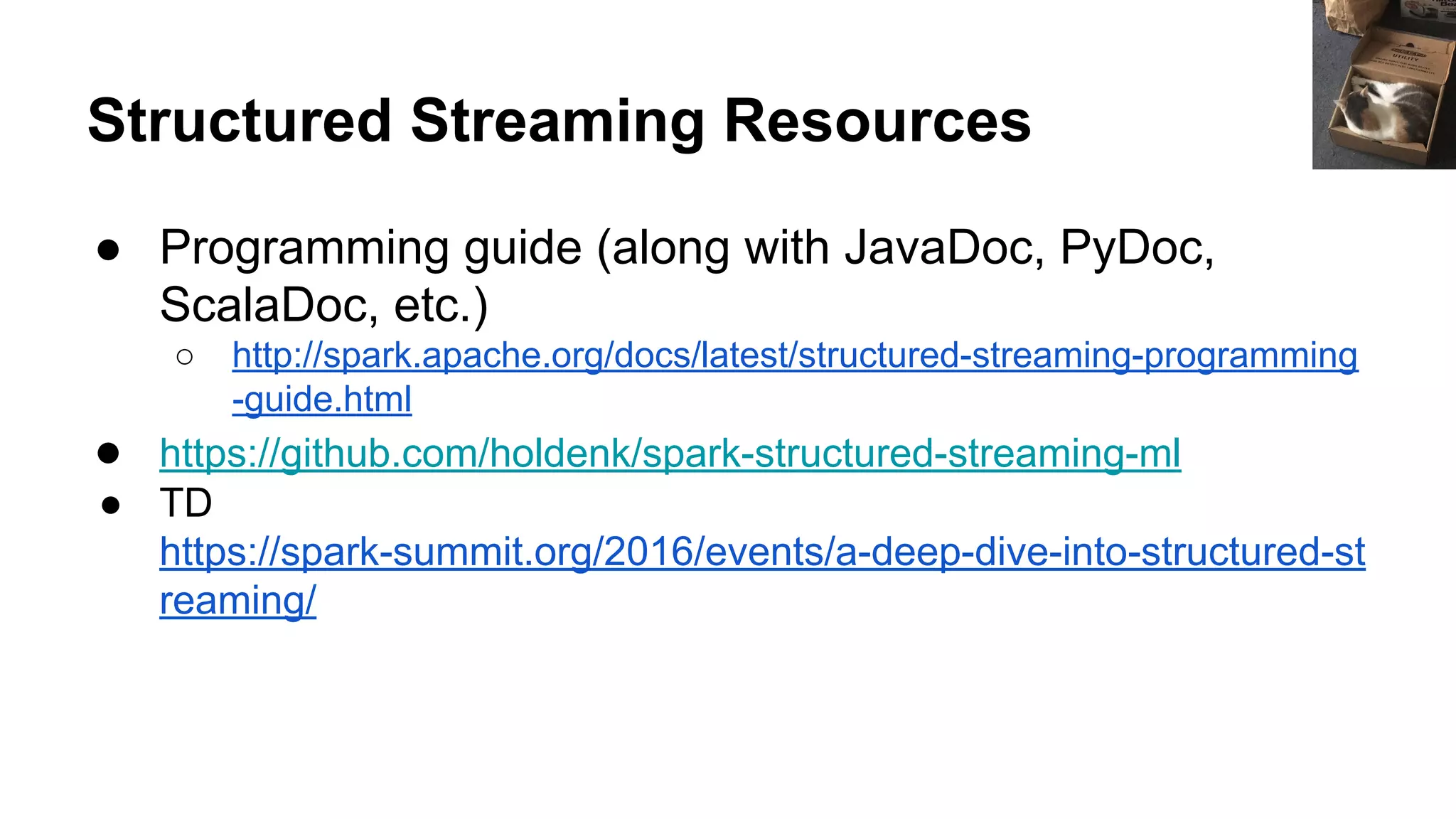 Structured streaming for machine learning | PPT