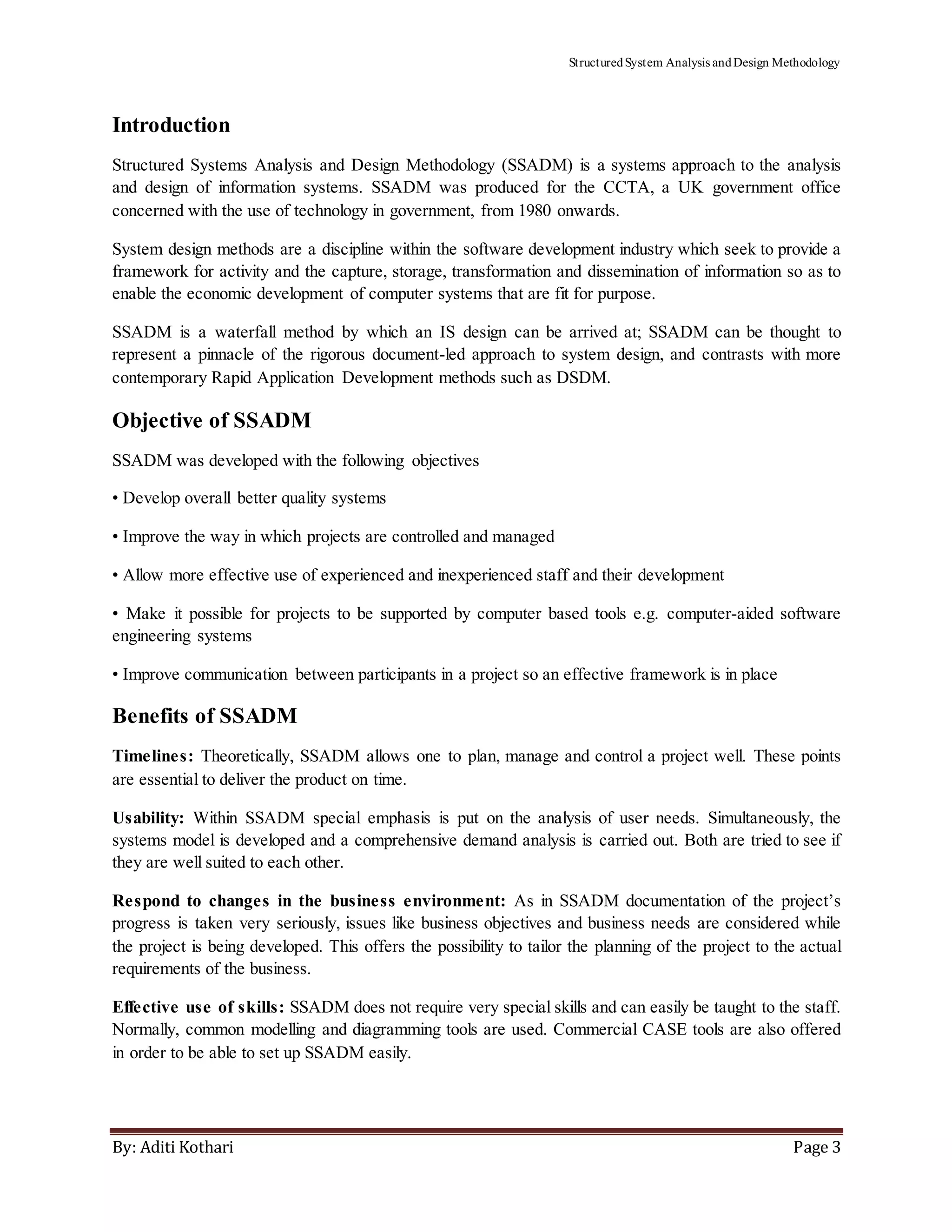 Structured systems analysis and design methodology | DOCX