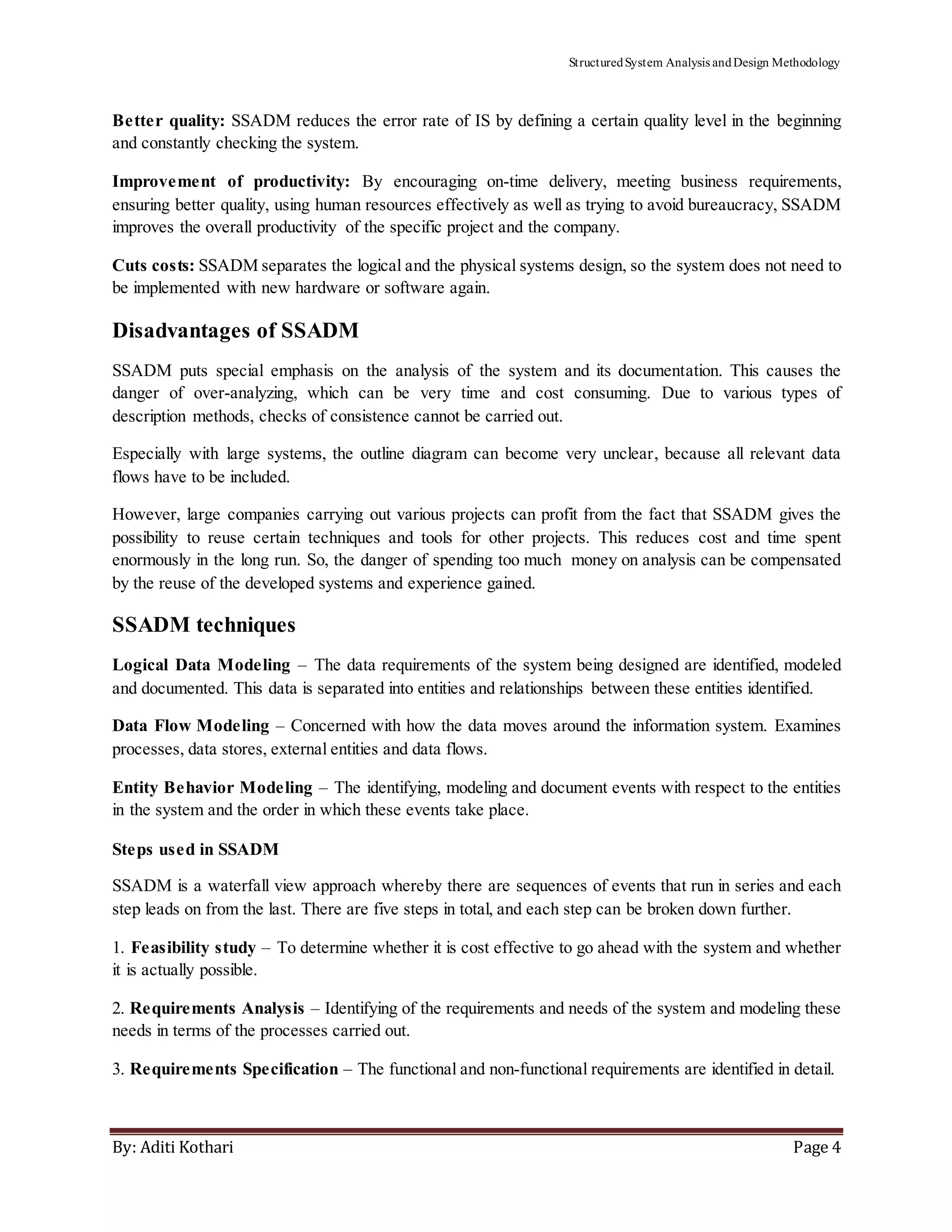 Structured systems analysis and design methodology | DOCX