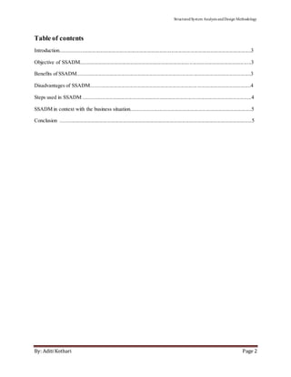 Structured systems analysis and design methodology | DOCX