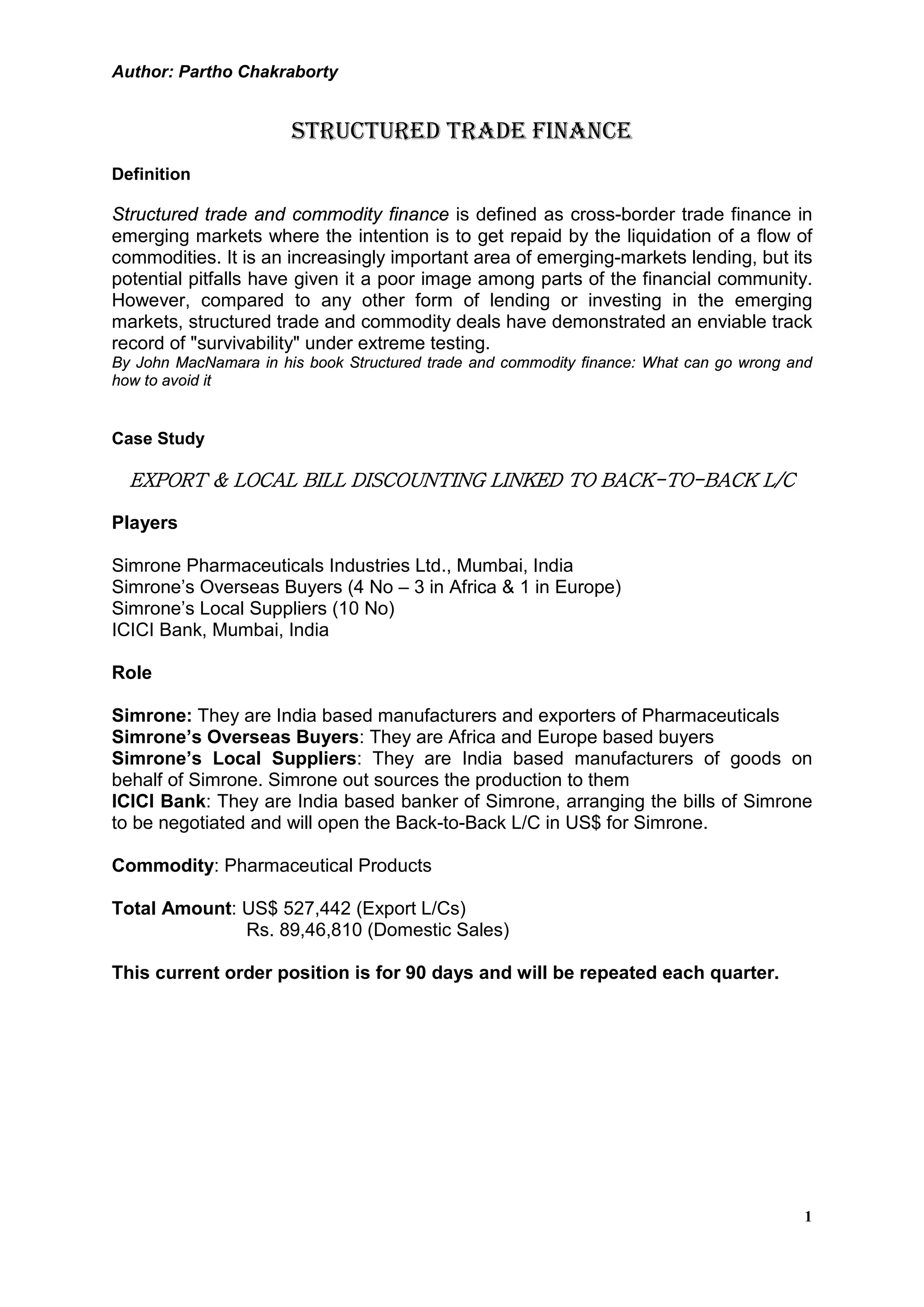 Structured trade finance | PDF