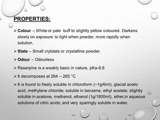 Structure Elucidation of Reserpine (M. Pharm) | PDF