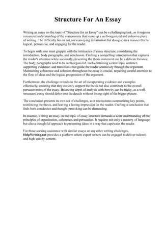 Structure For An Essay | PDF