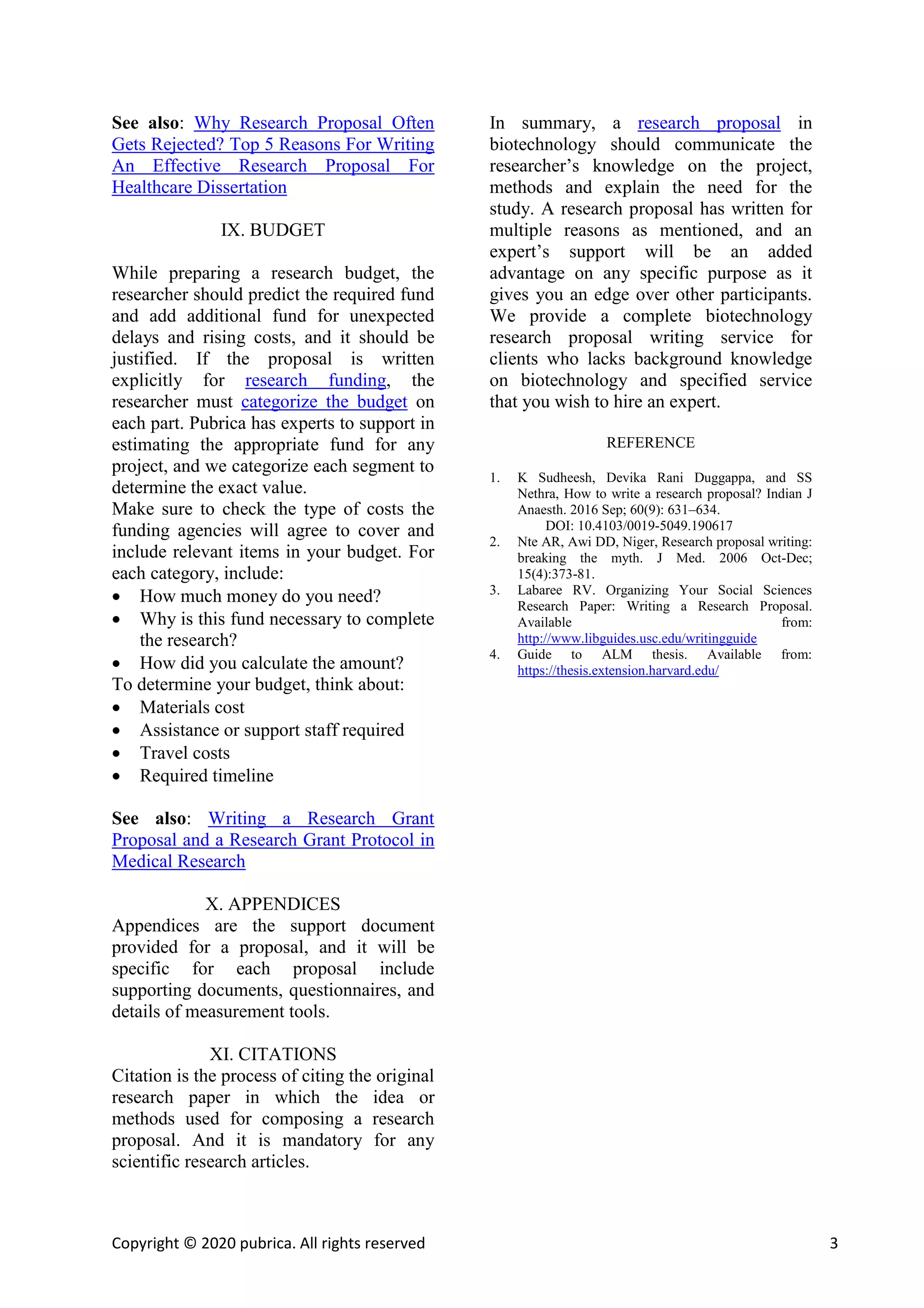 Structure for writing a scientific research proposal in biotechnology ...