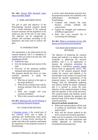Structure for writing a scientific research proposal in biotechnology ...