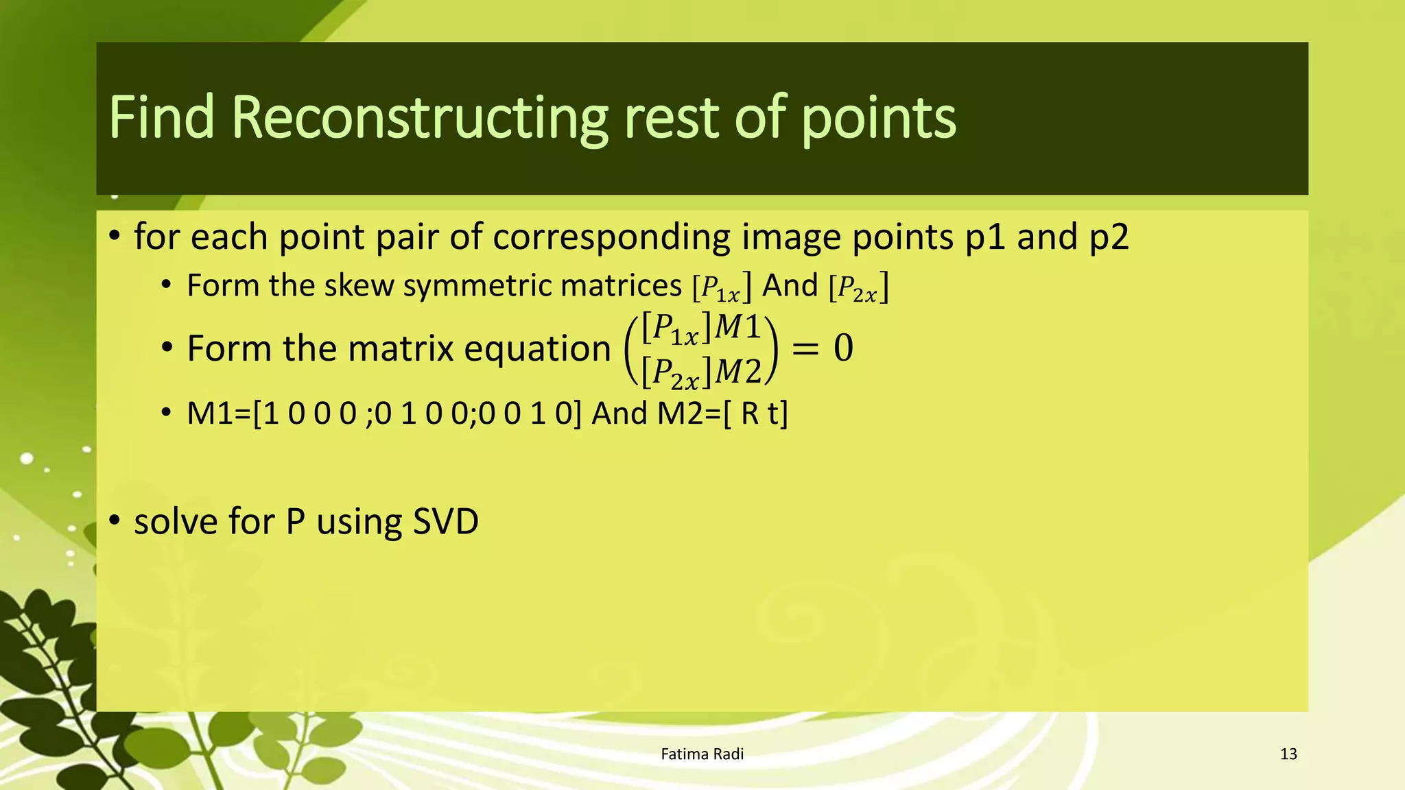 Structure from motion | PPTX