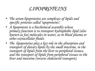 Structure and function of lipoproteins | PPTX