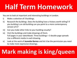 Structure half term tasks | PPTX