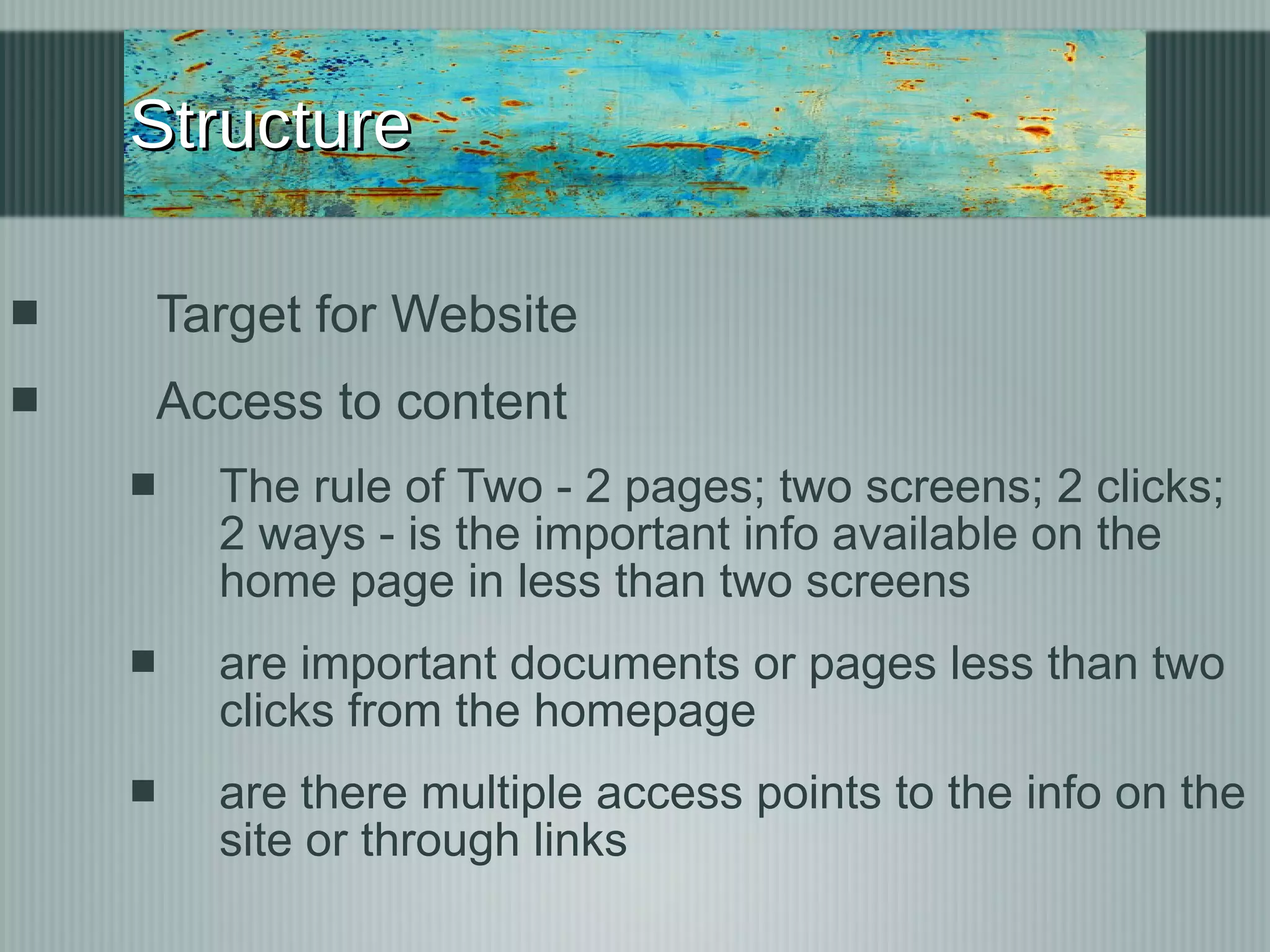 Structure in Basic Web Design | PPT