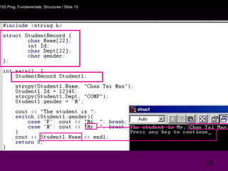 Structure in c | PPT | Programming Languages | Computing