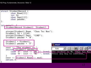 Structure in c | PPT | Programming Languages | Computing