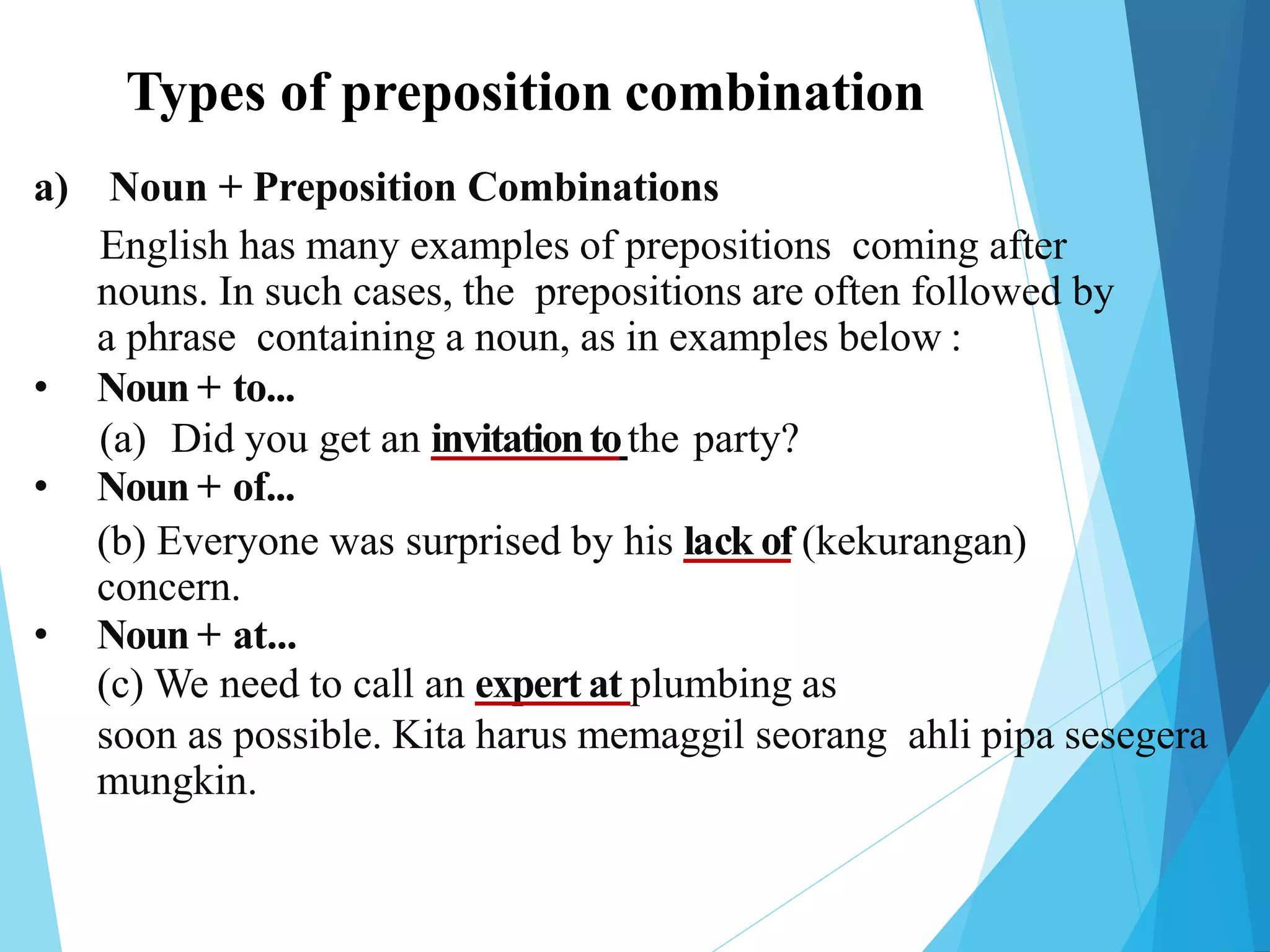 Preposition Combination Structure iv kelompok 4 materi | PPTX