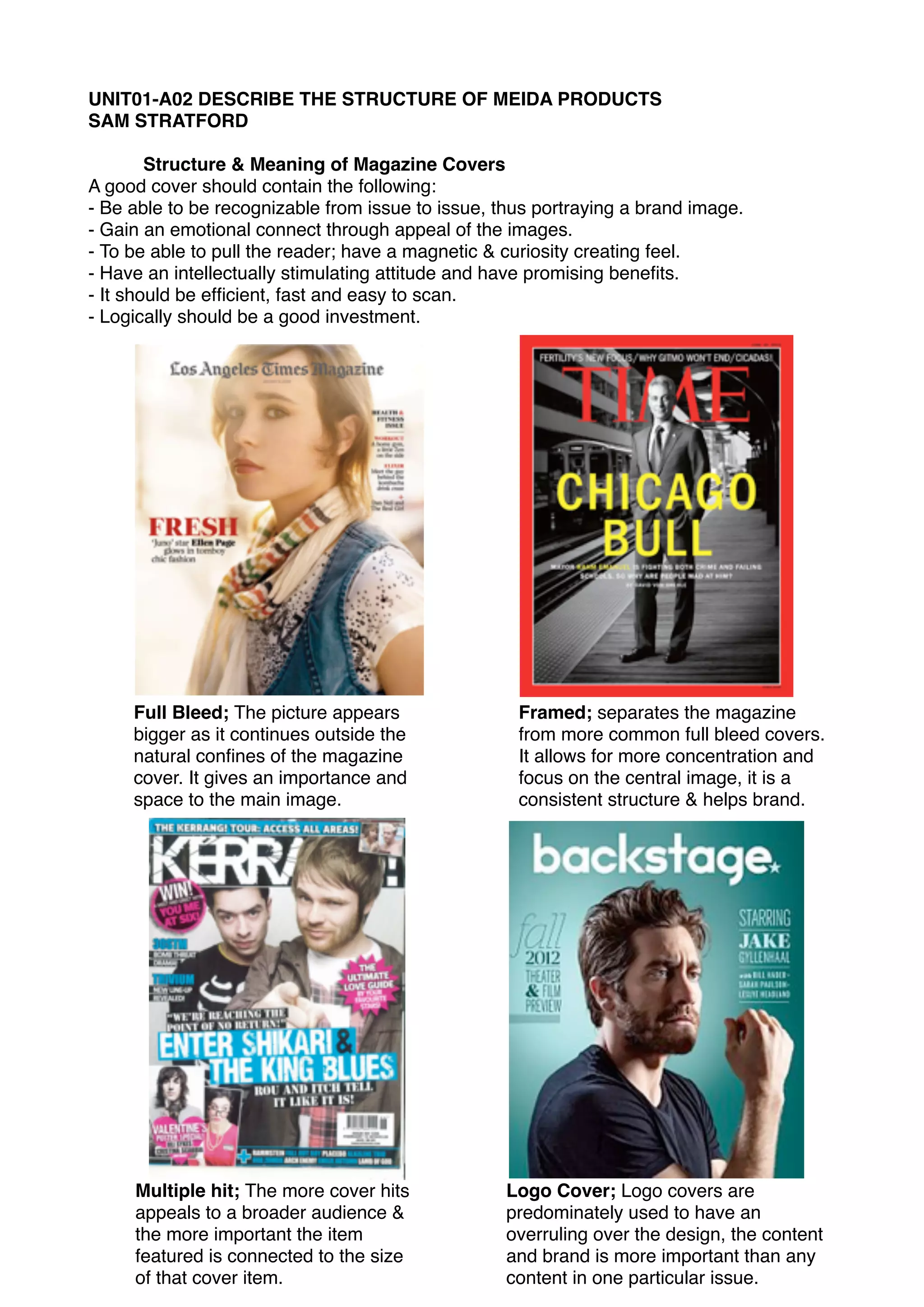 Structure & meaning of magazine covers | PDF