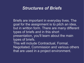 Structure of a brief | ODP