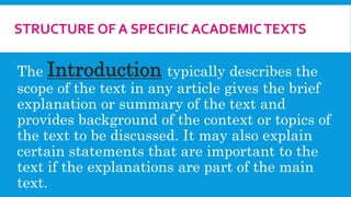 Structure of academic text | PPTX