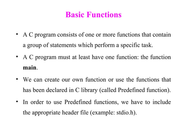 Structure of a C program | PPT