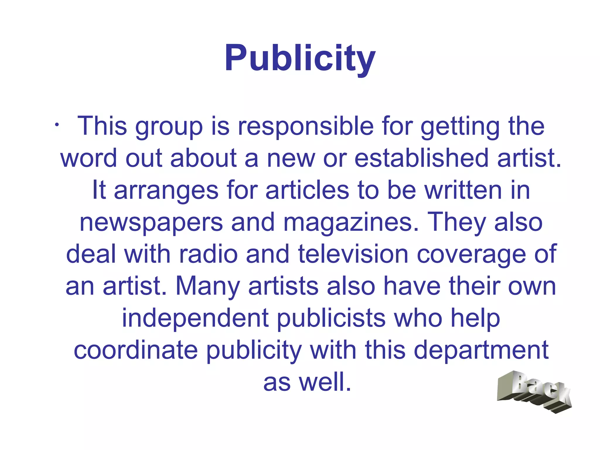 Structure Of A Major Record Label | PPT | Music | Entertainment