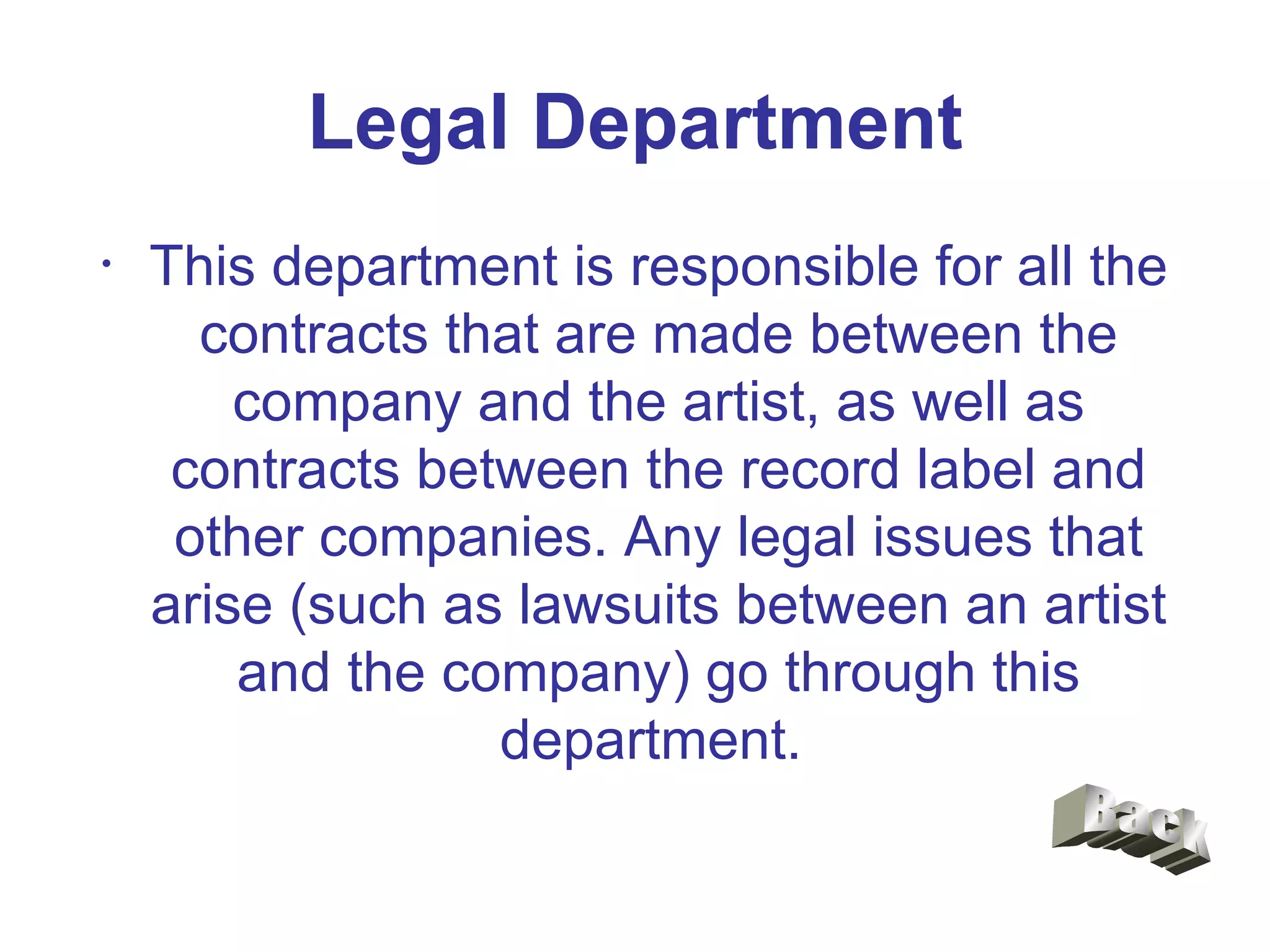 Structure Of A Major Record Label | PPT | Music | Entertainment