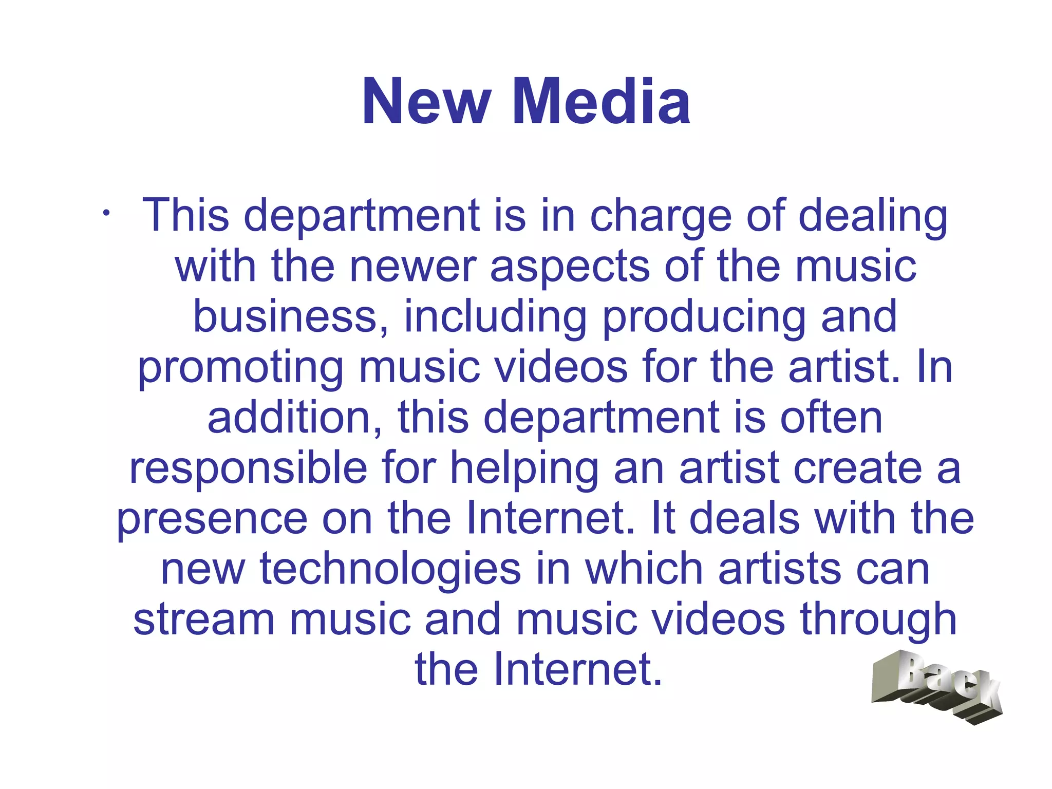 Structure Of A Major Record Label | PPT