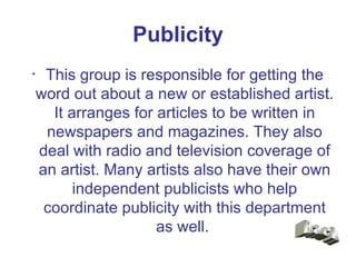 Structure Of A Major Record Label | PPT | Music | Entertainment