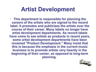 Structure Of A Major Record Label | PPT