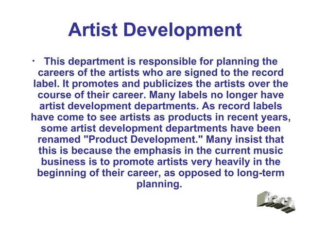 Structure Of A Major Record Label | PPT | Music | Entertainment