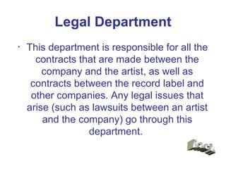 Structure Of A Major Record Label | PPT