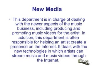 Structure Of A Major Record Label | PPT