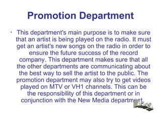 Structure Of A Major Record Label | PPT | Music | Entertainment