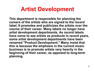 Structure of a major record label | PPT