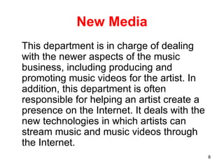 Structure of a major record label | PPT