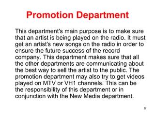 Structure of a major record label | PPT