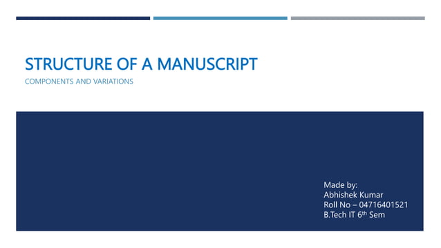 Structure of a Manuscript including differences | PPT