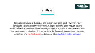 Structure of a medical paper writing essential elements and reporting ...
