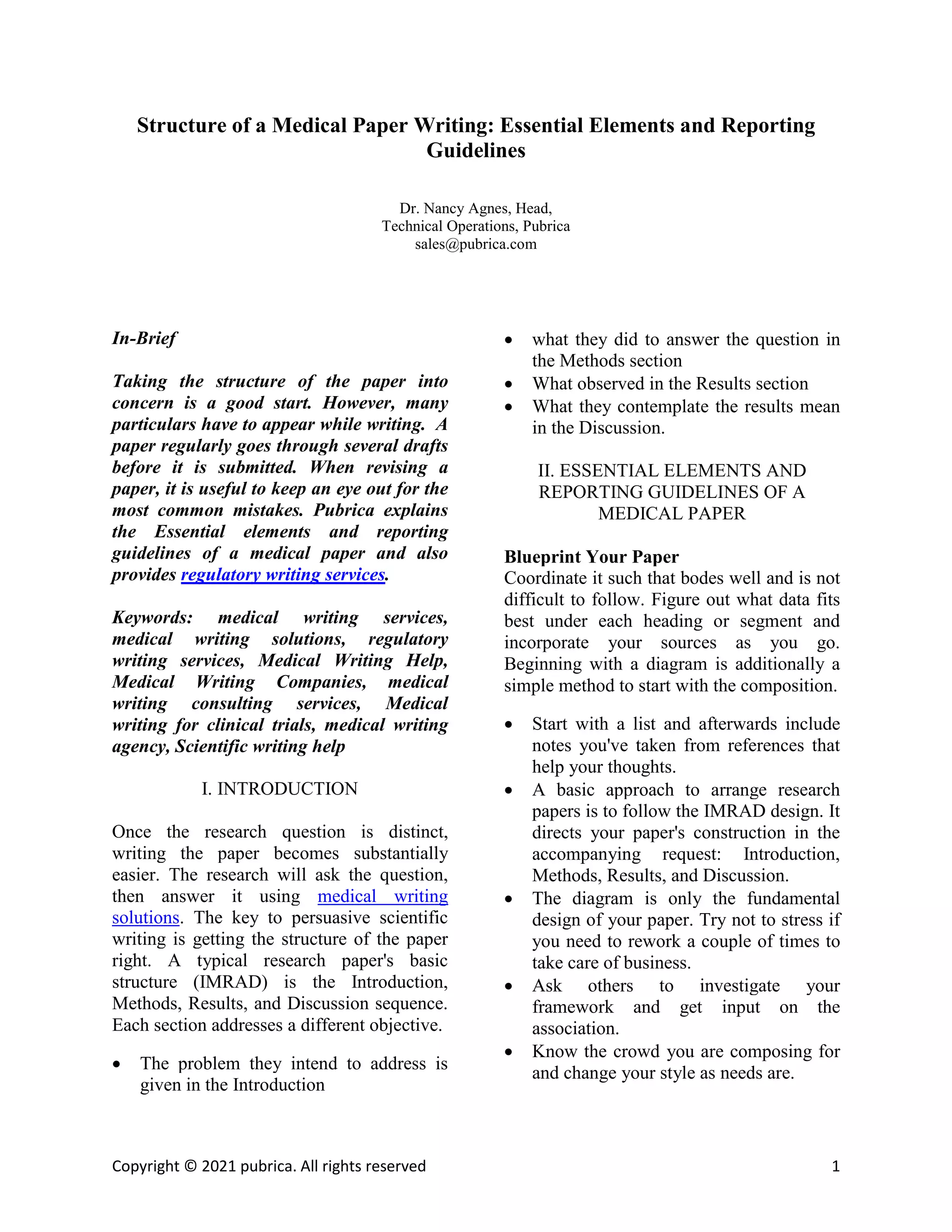 Structure of a medical paper writing essential elements and reporting ...
