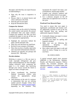 Structure of a medical paper writing essential elements and reporting ...