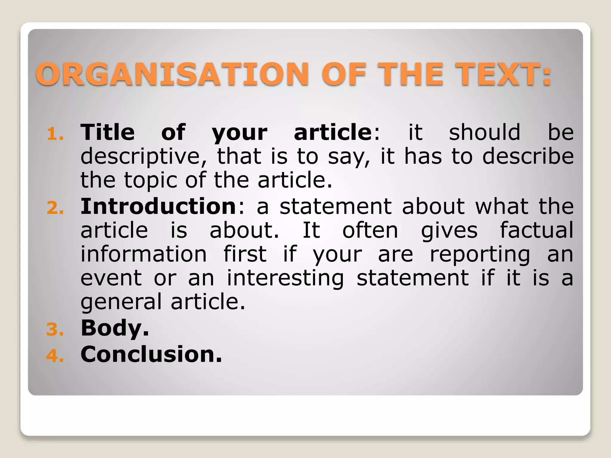 Structure of an article | PPTX