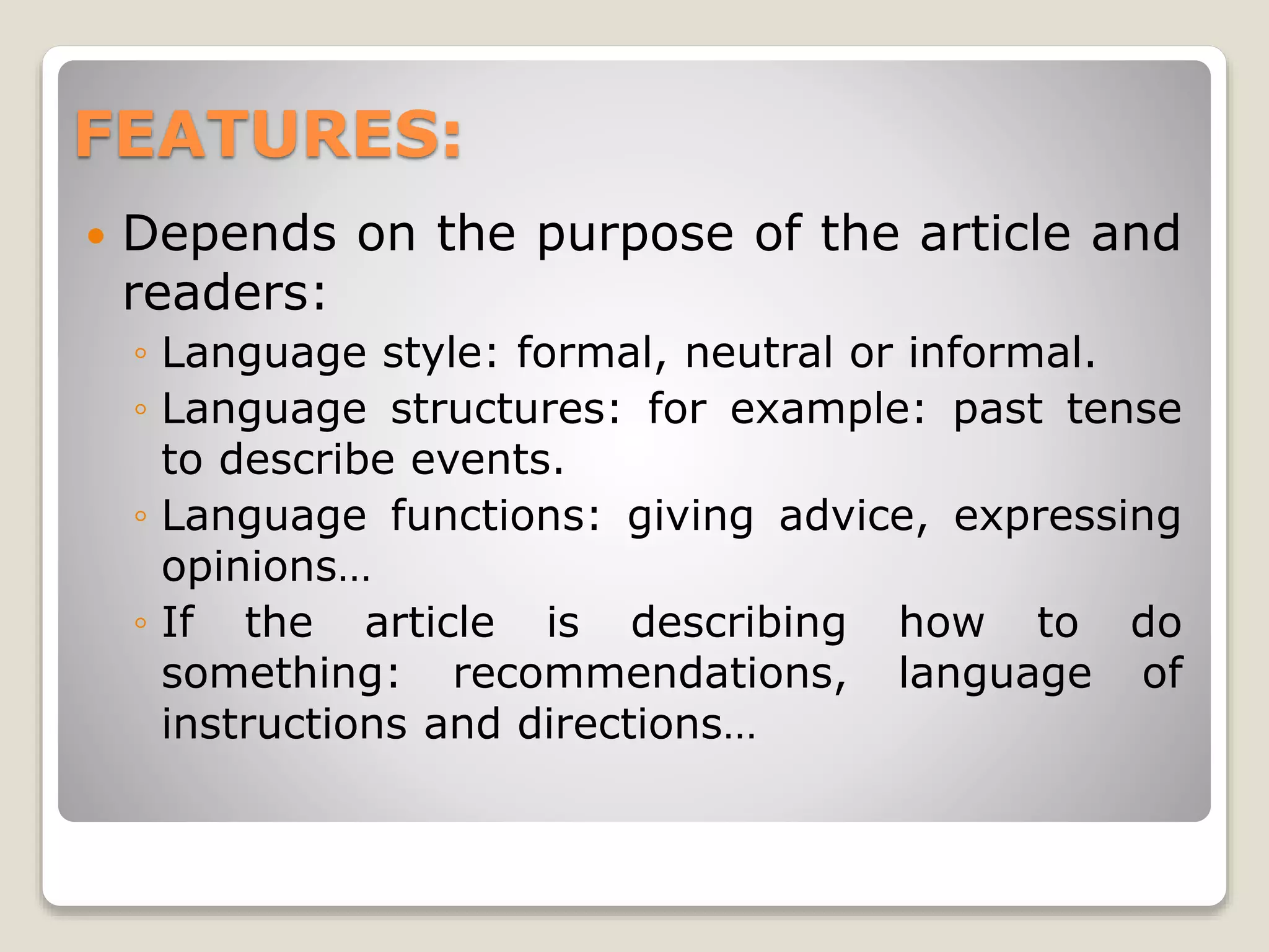 Structure of an article | PPTX